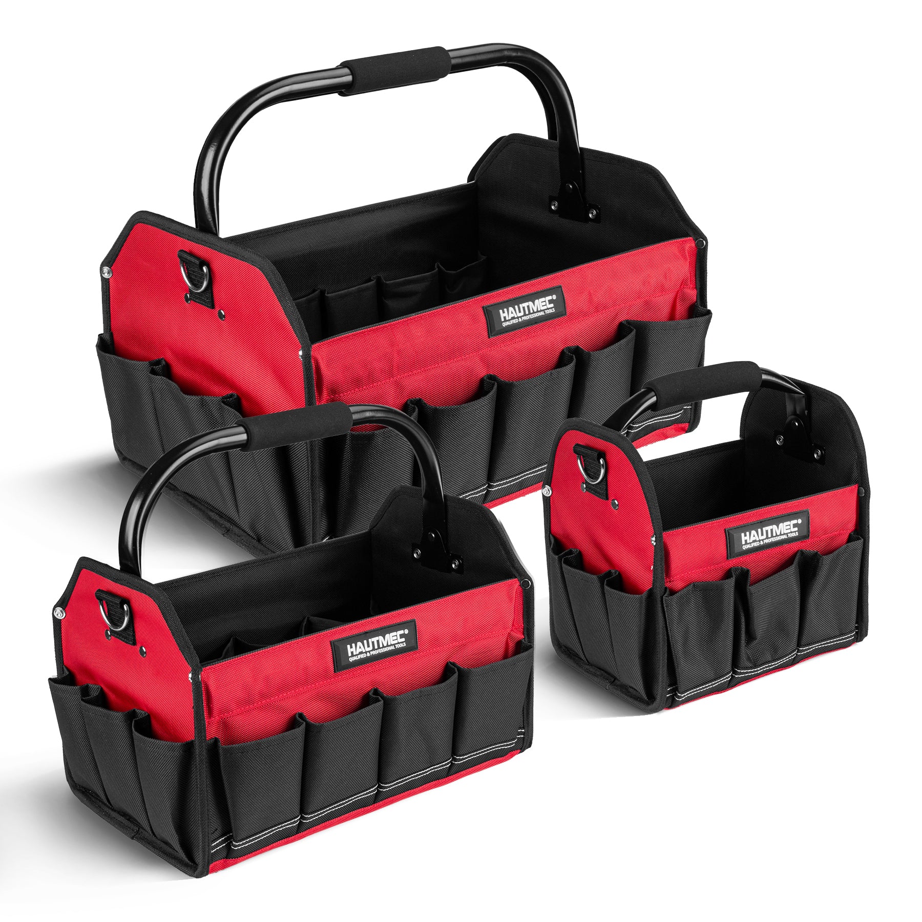 HAUTMEC 3PCS Heavy Duty Tool Tote Bag Set, 1680D Rigid Frame Tool Bags ...