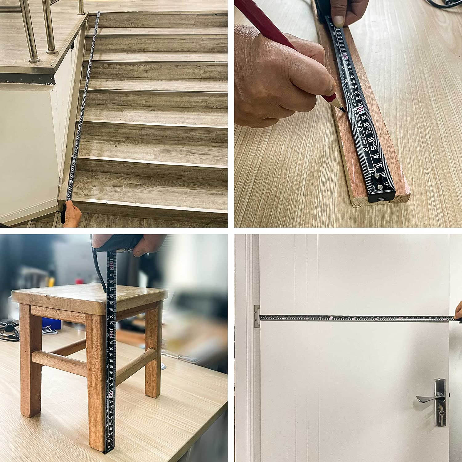 HAUTMEC 16 Ft (5m) Heavy Duty AutoLock Black Tape Measure, Self-Lock, – Hautmectools