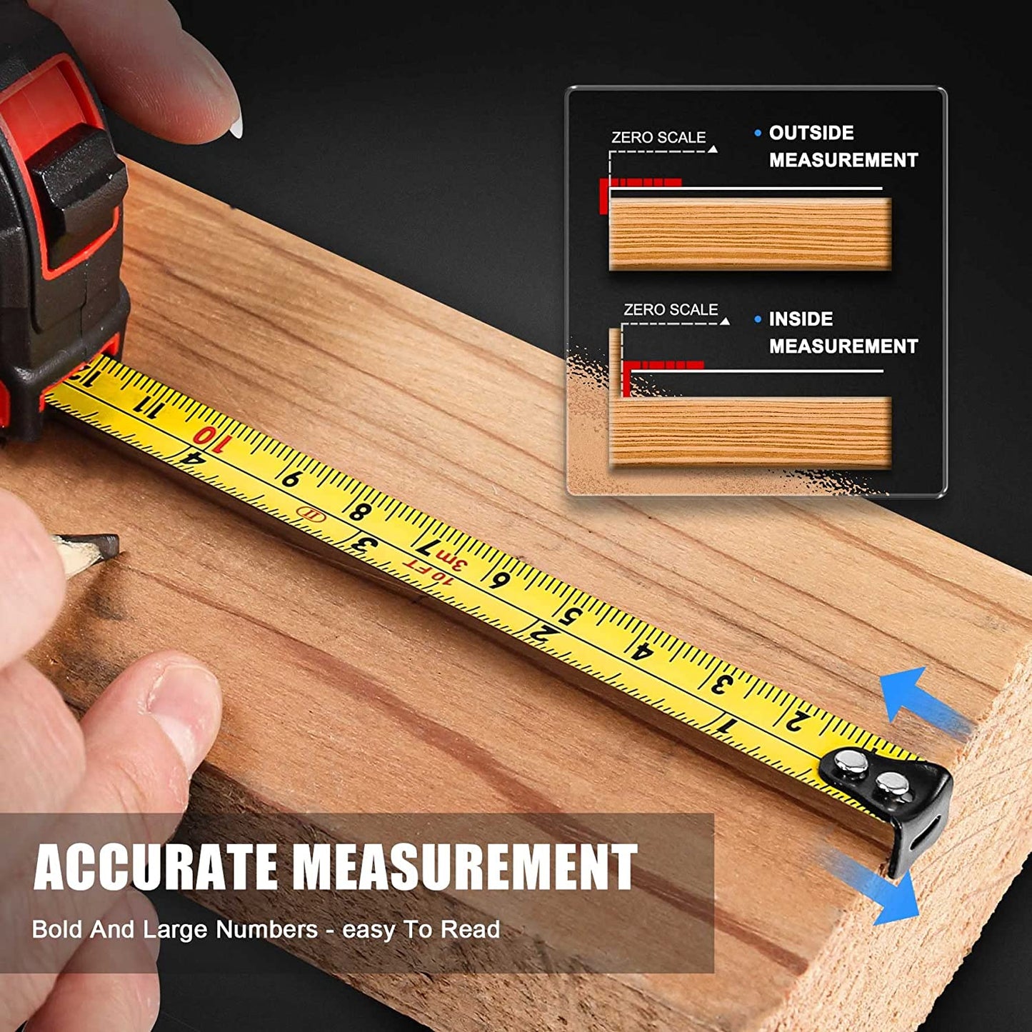 HAUTMEC 10ft Keychain Tape Measure,3 Pack Small Metric and Inches Meas – Hautmectools