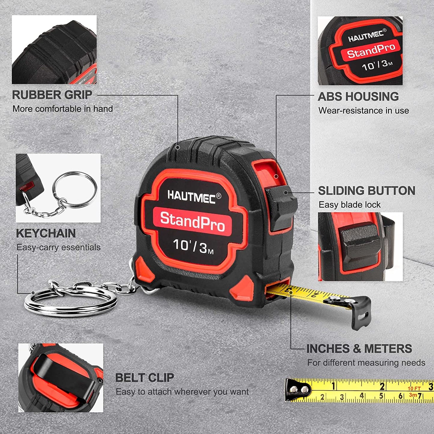 HAUTMEC 10ft Keychain Tape Measure,3 Pack Small Metric and Inches Meas – Hautmectools